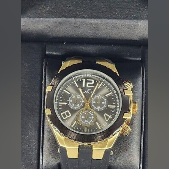 Accessories | Lco Timepieces Mens Watch Lc302m Gold On Black 65 Msrp ...